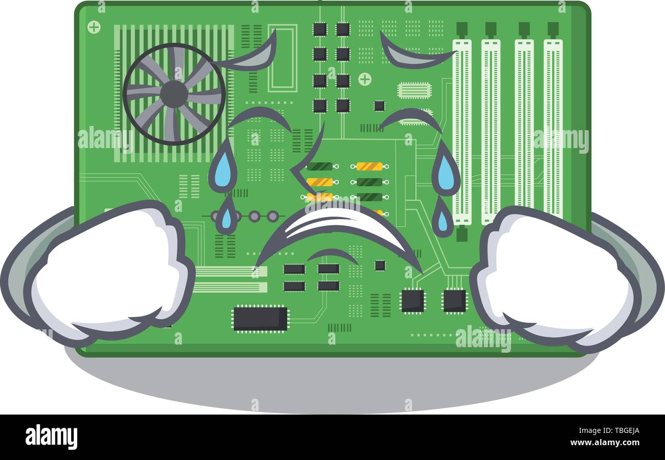 Crying motherboard in the a computer cartoon Stock Vector Image & Art ...