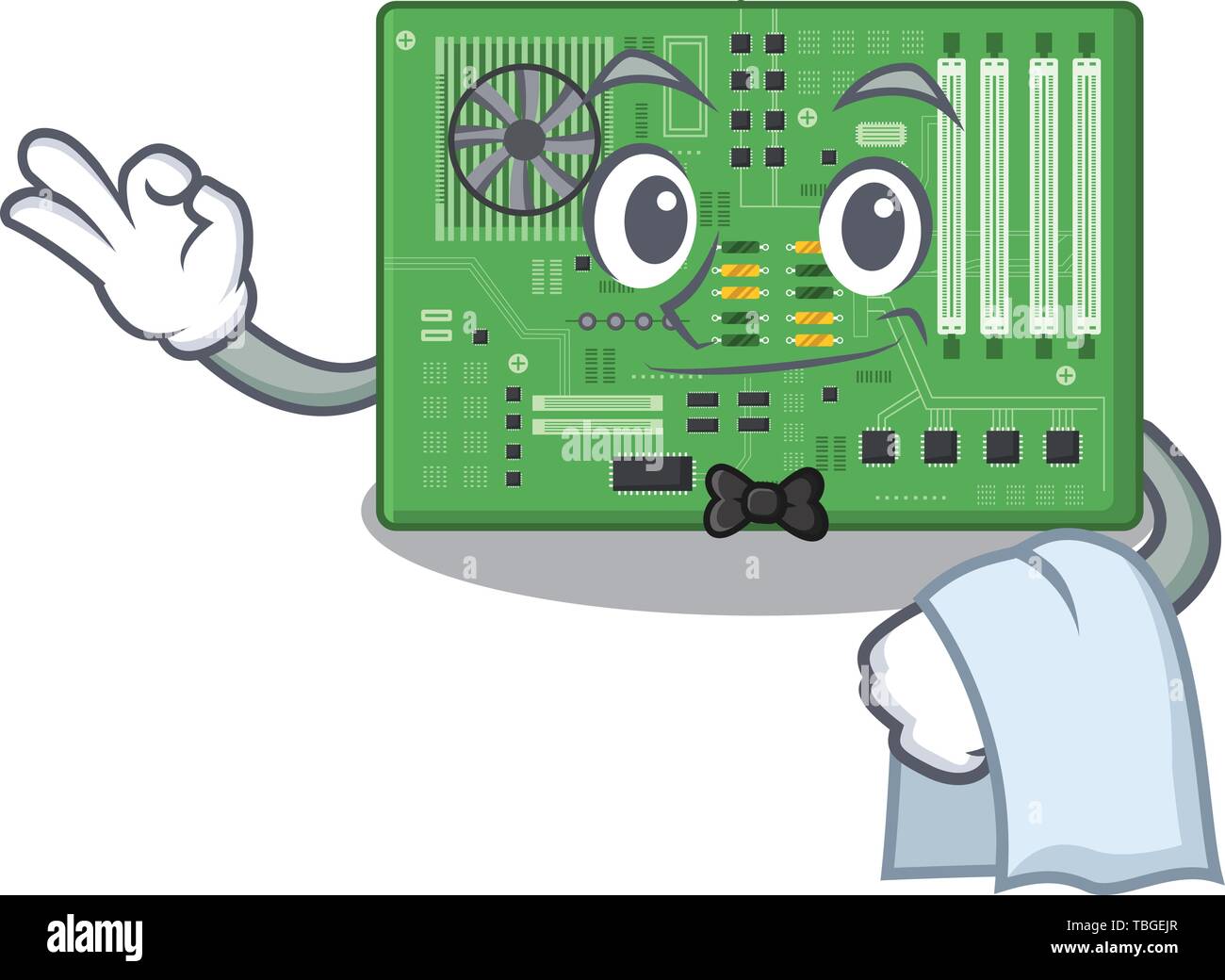 Waiter motherboard in the a computer cartoon Stock Vector Image & Art ...