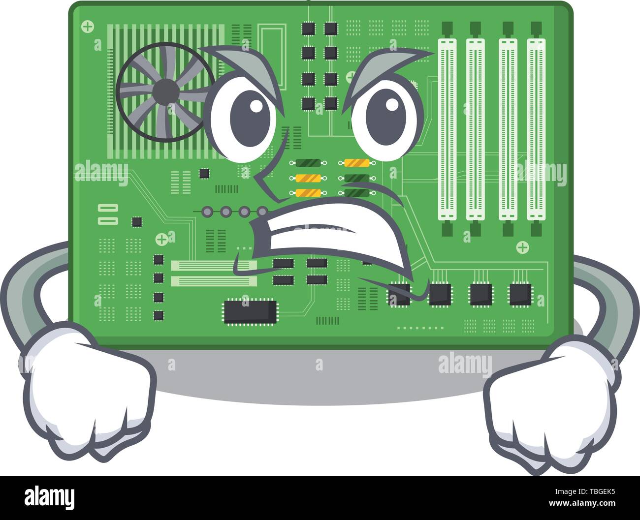 Angry motherboard in the a computer cartoon Stock Vector Image & Art ...