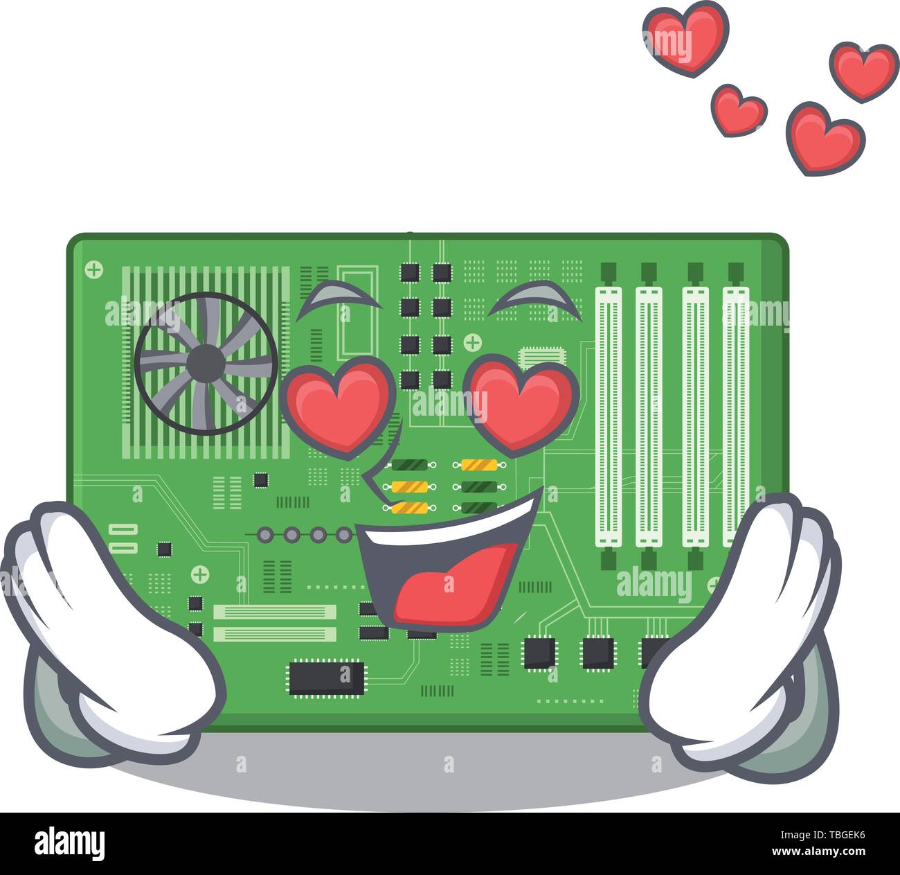 In love motherboard in the a computer cartoon Stock Vector Image & Art ...