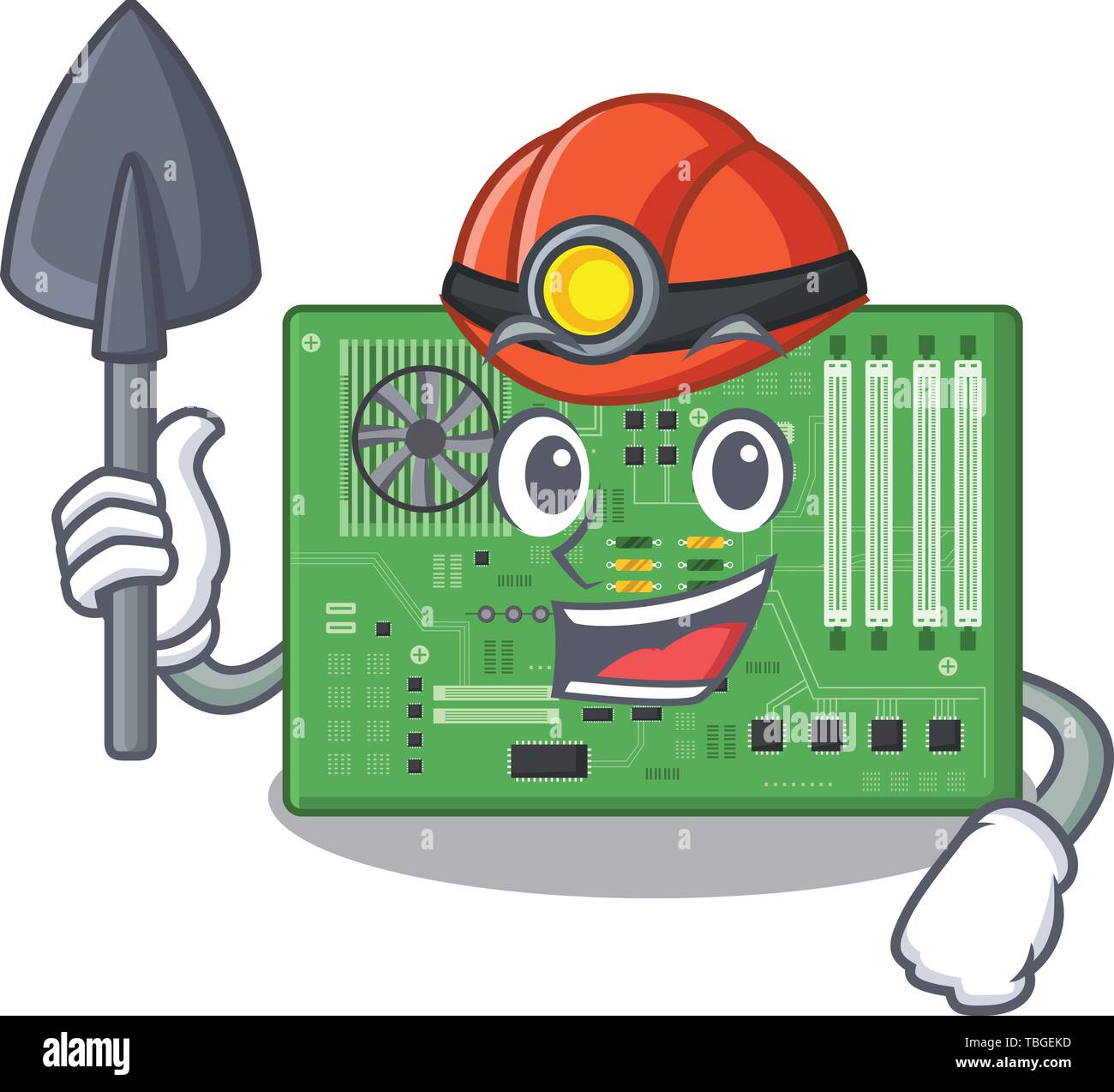 Miner motherboard in the a computer cartoon Stock Vector Image & Art ...