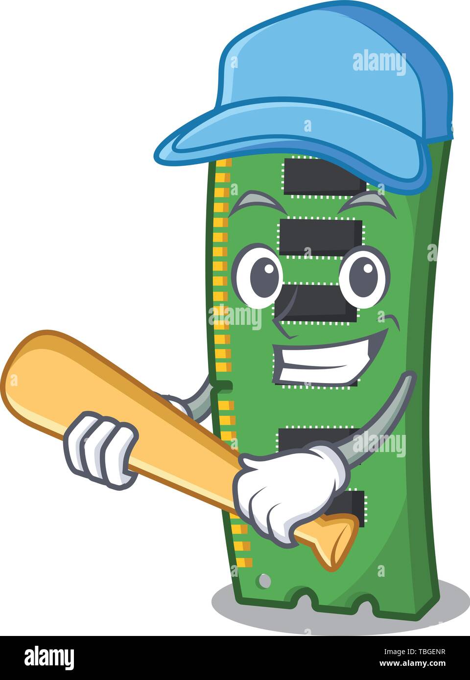 Playing baseball RAM memory card isolated in cartoon Stock Vector Image ...