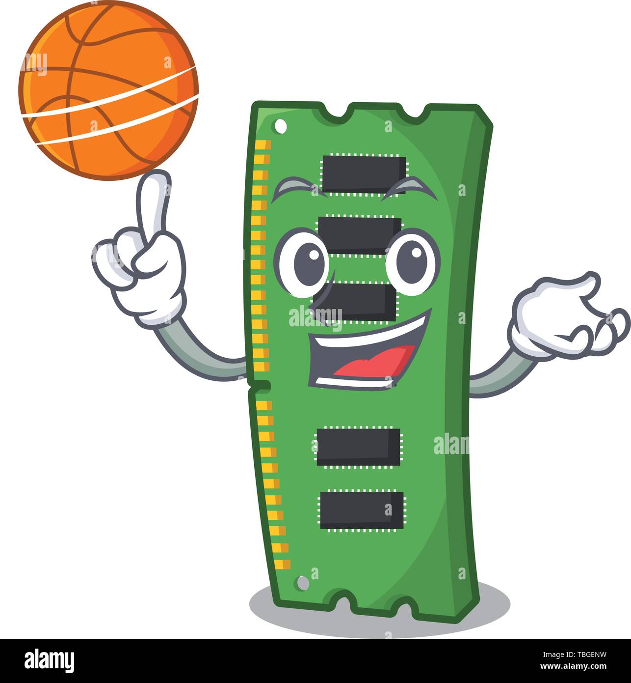 With basketball RAM memory card isolated in cartoon Stock Vector Image ...