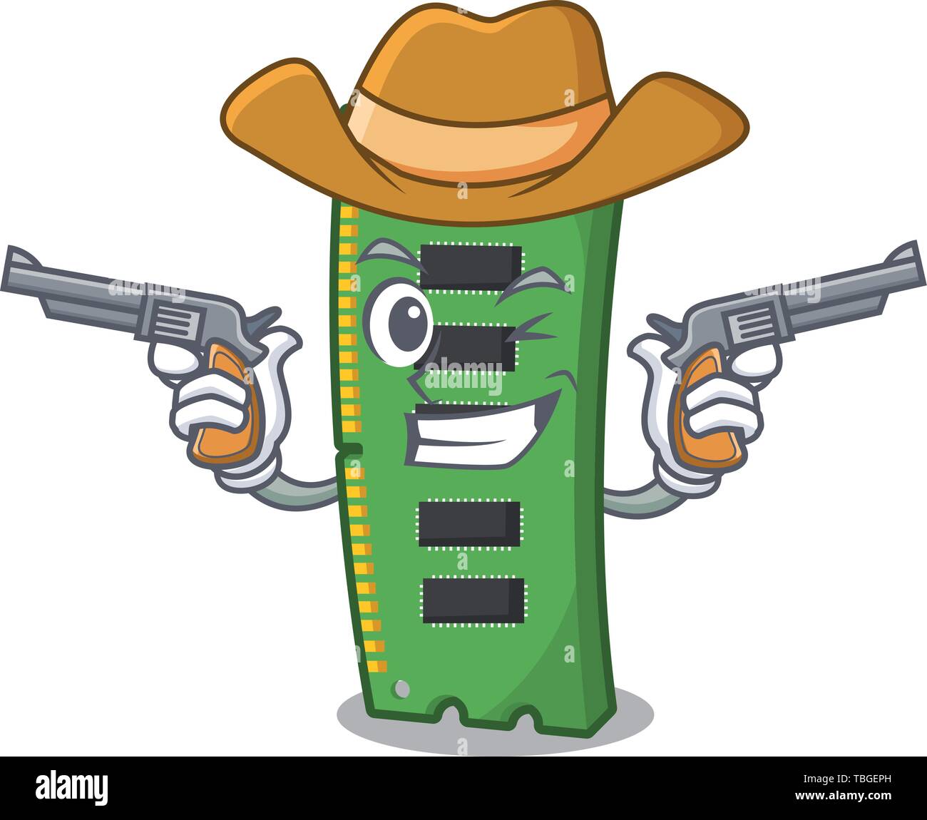 Cowboy RAM memory card isolated in cartoon Stock Vector Image & Art - Alamy