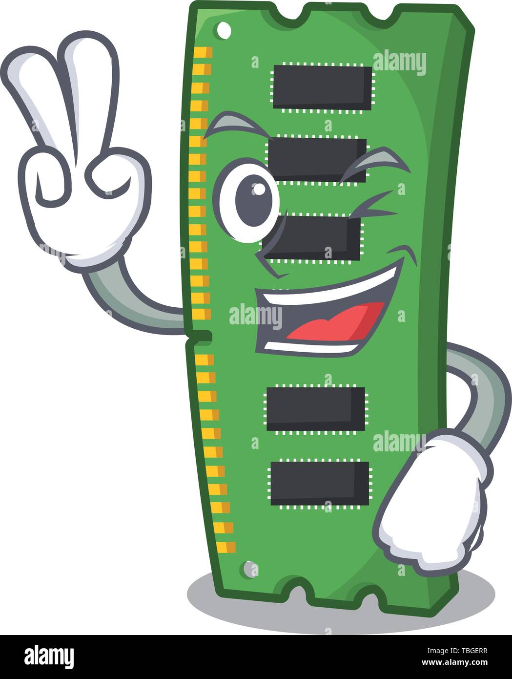 Two finger RAM memory card the mascot shape Stock Vector Image & Art ...