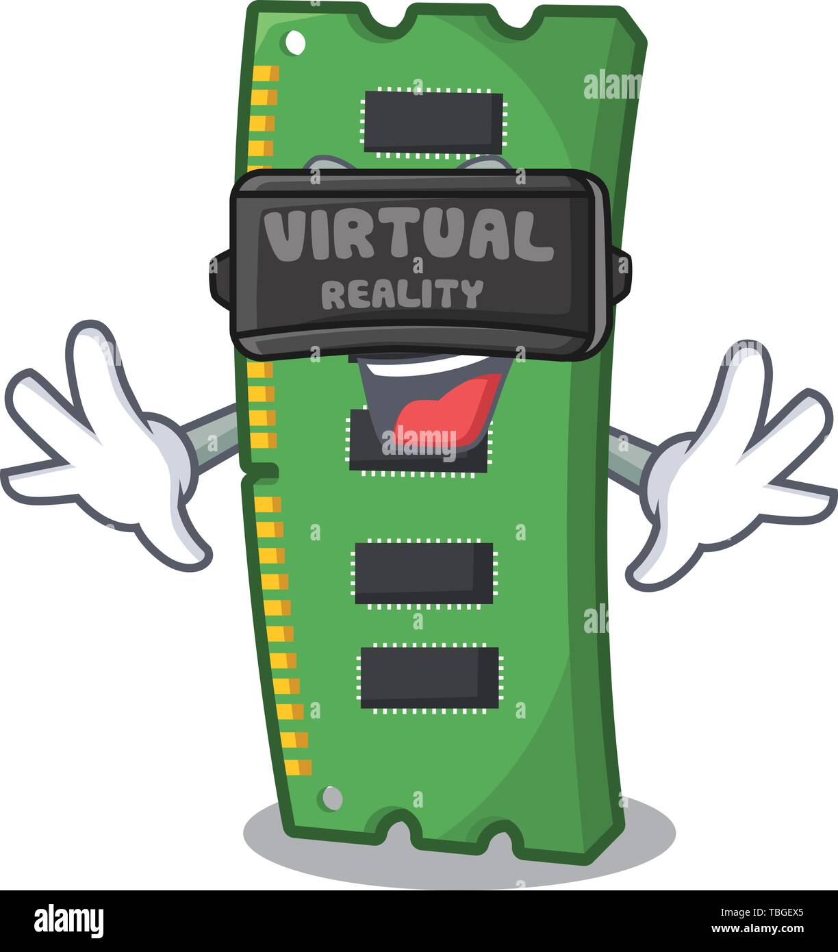 Virtual reality RAM memory card in PC character Stock Vector Image ...