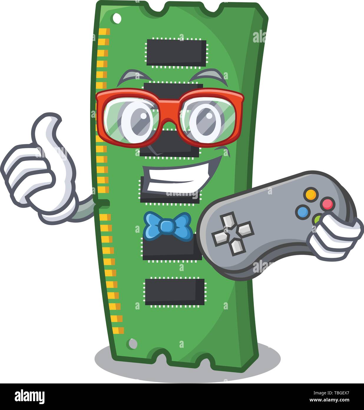 Gamer Ram Memory Card In Pc Character Stock Vector Image And Art Alamy