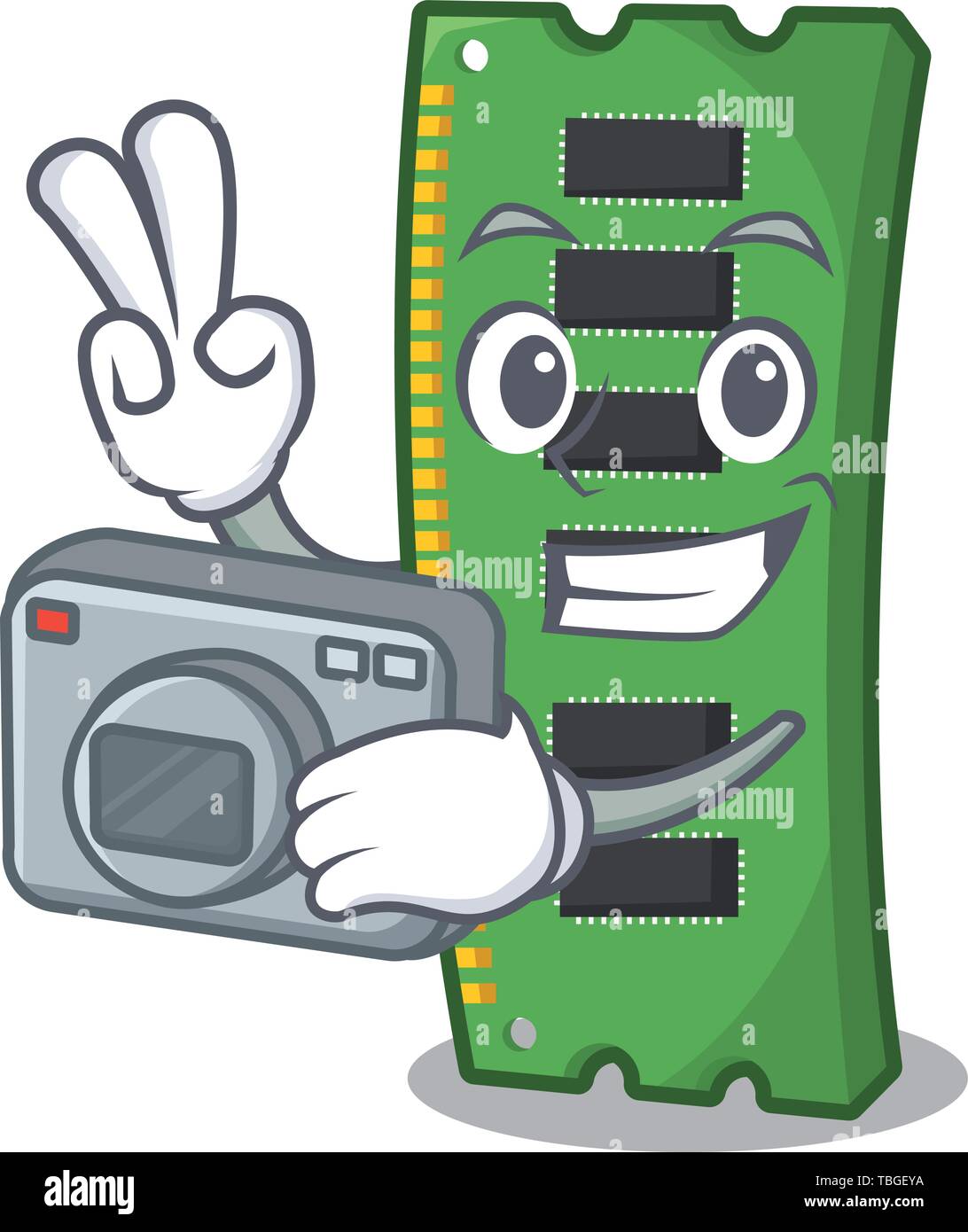 Photographer RAM memory card in PC character Stock Vector Image & Art ...