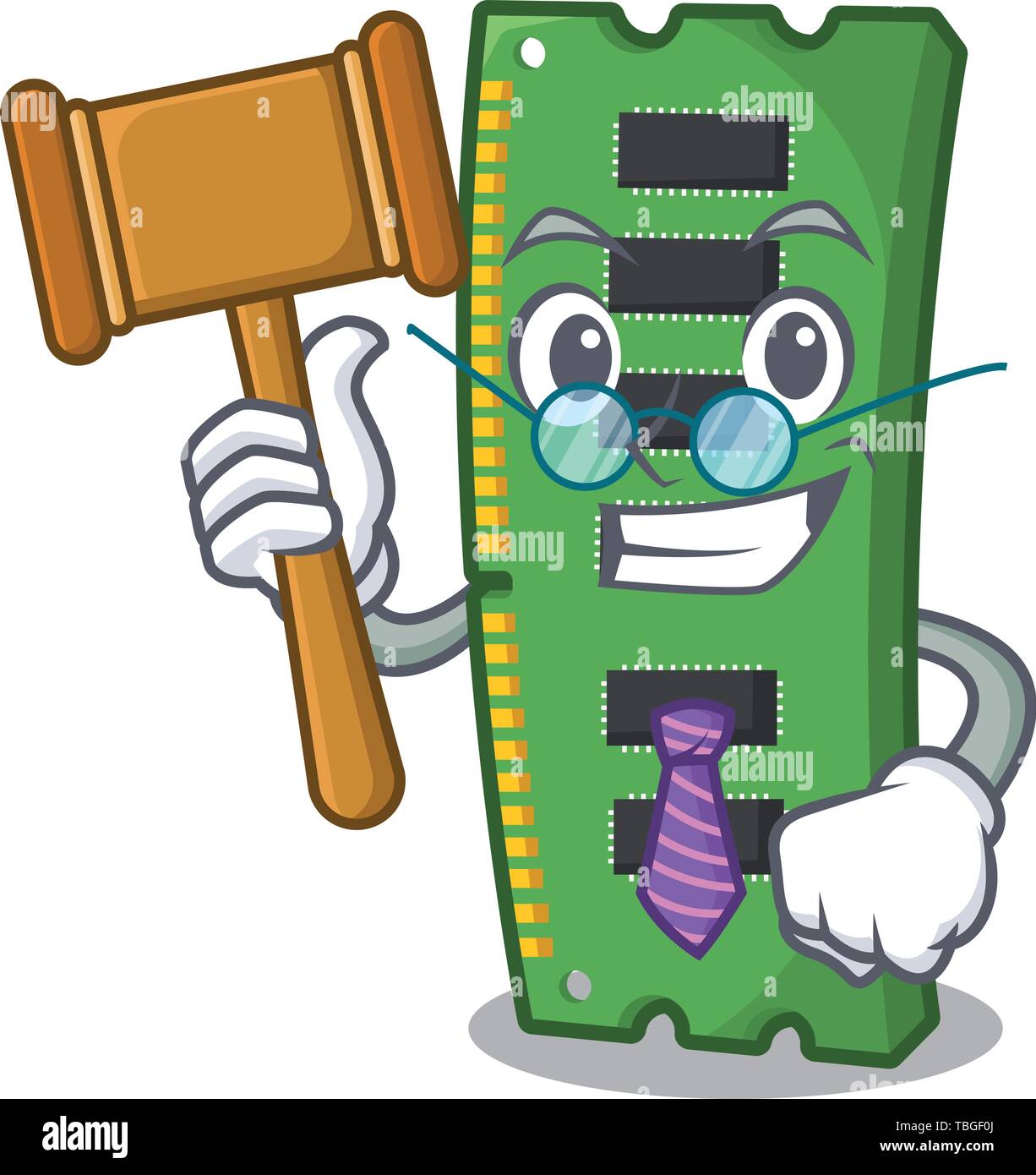 Judge RAM memory card above cartoon table Stock Vector Image & Art - Alamy