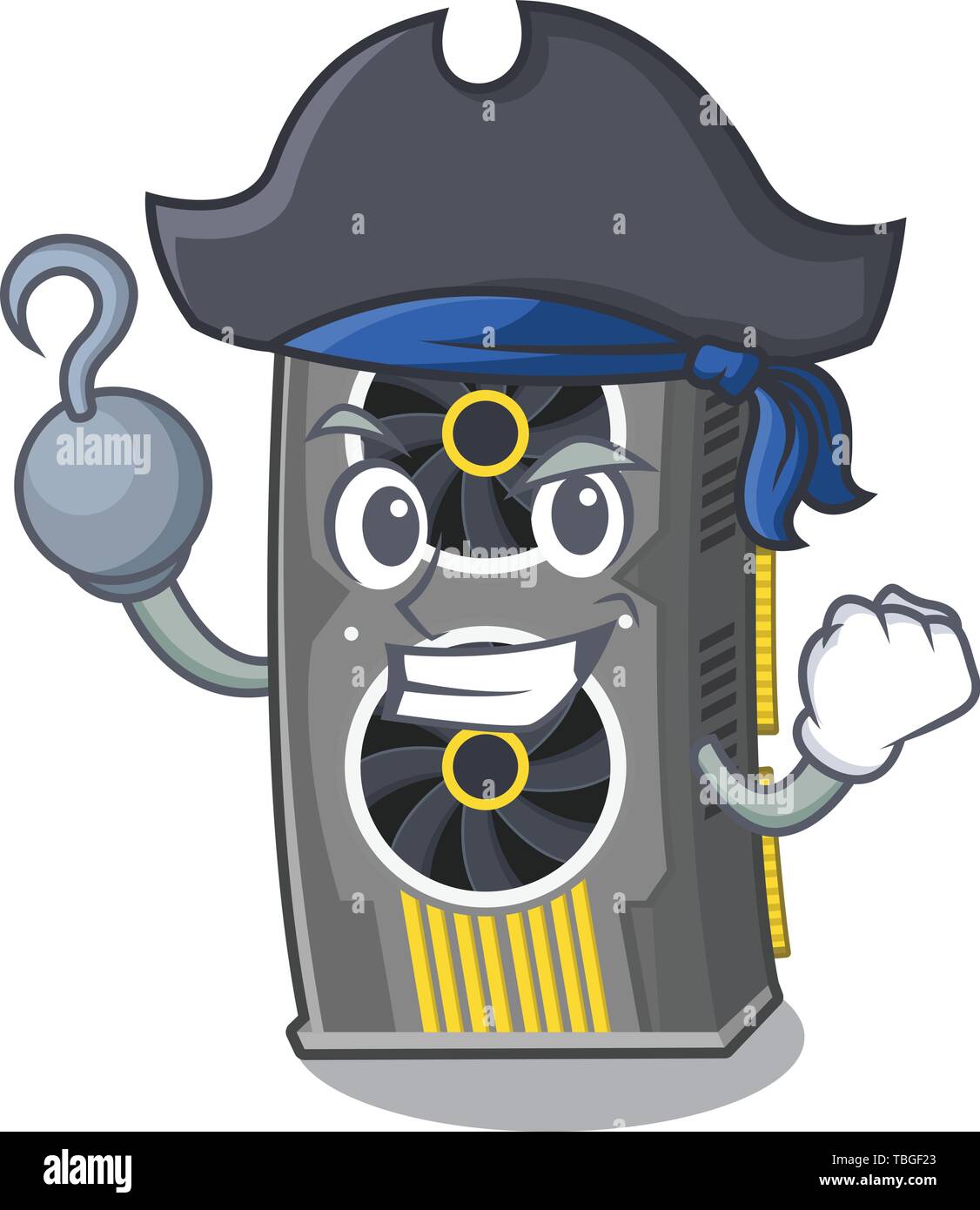 Pirate video graphics card in shape mascot Stock Vector Image & Art - Alamy