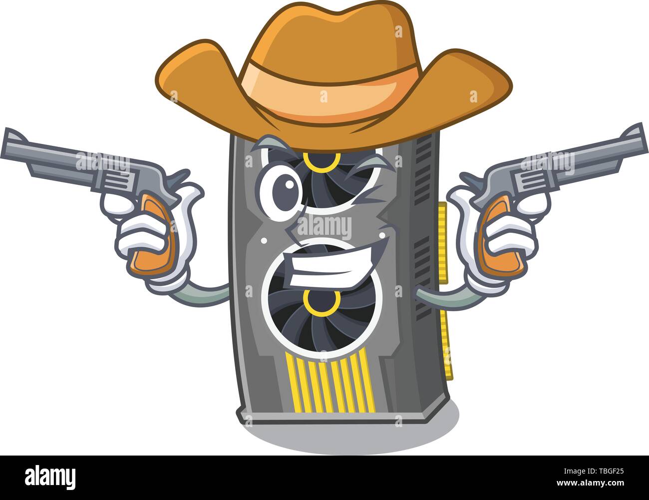 Cowboy video graphics card in shape mascot Stock Vector Image & Art - Alamy