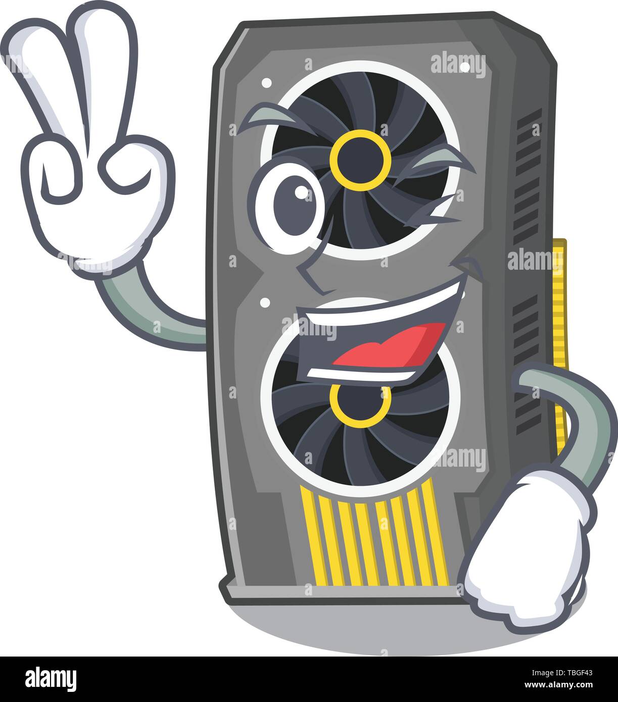 Two finger video graphics card isolated with cartoon Stock Vector Image ...