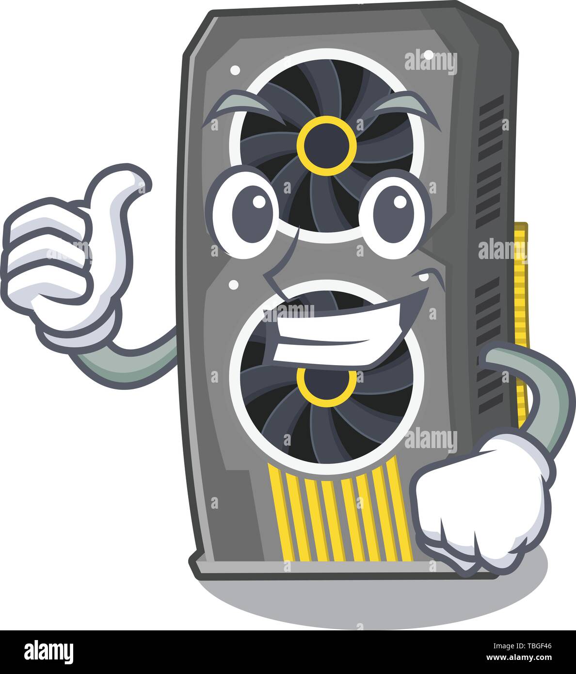 Thumbs up video graphics card isolated with cartoon Stock Vector Image ...