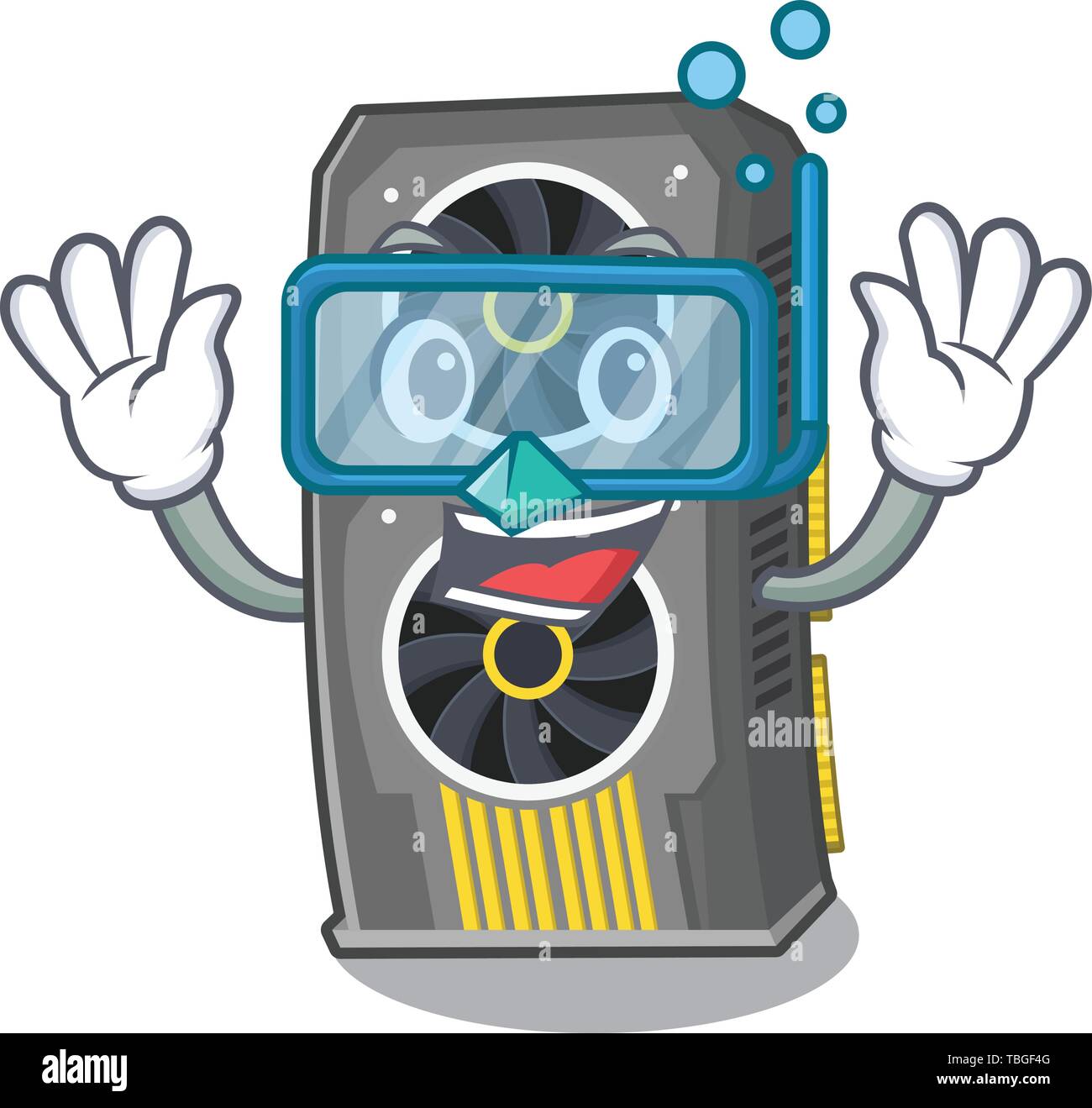 Diving video graphics card isolated with cartoon Stock Vector Image ...