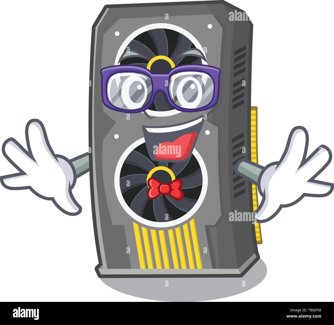 Geek video graphics card isolated with cartoon Stock Vector Image & Art ...