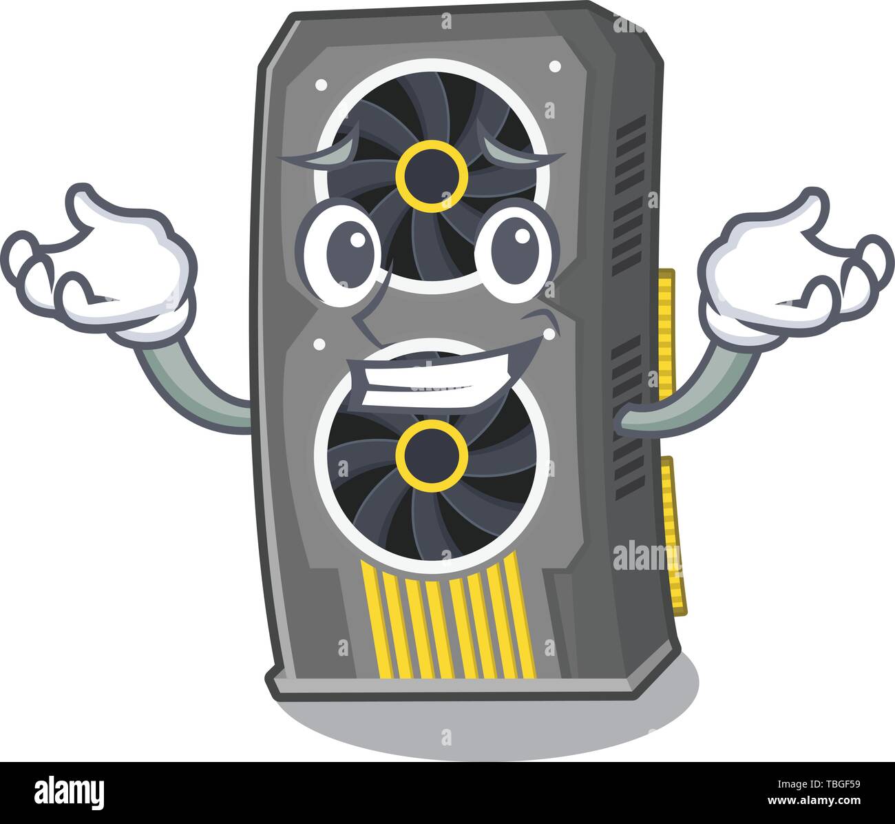 Grinning video graphics card isolated with cartoon Stock Vector Image ...