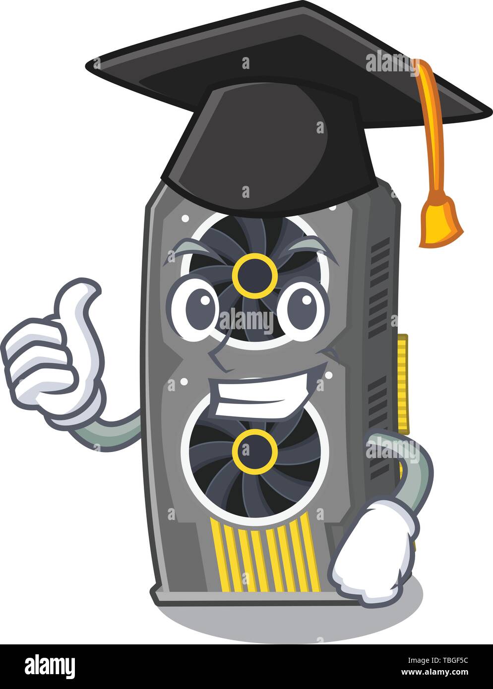 Graduation video graphics card isolated with cartoon Stock Vector Image ...