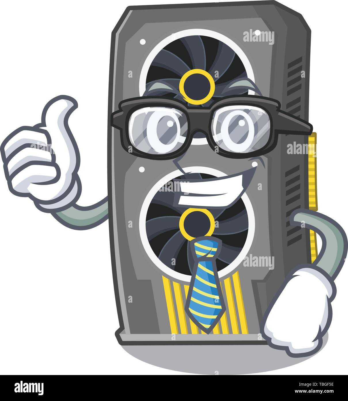 Businessman video graphics card isolated with cartoon Stock Vector ...