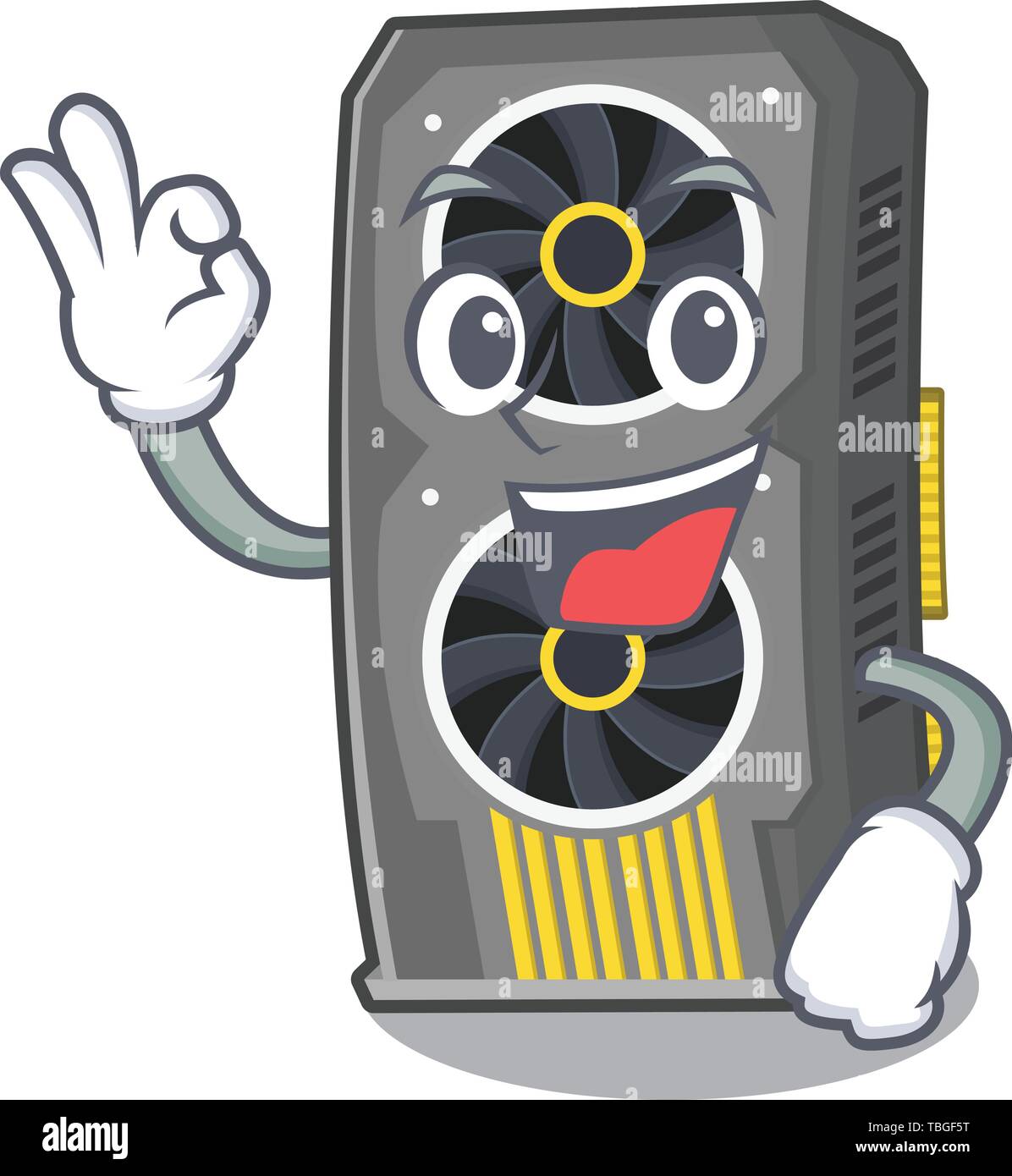 Okay video graphics card isolated with cartoon Stock Vector Image & Art ...
