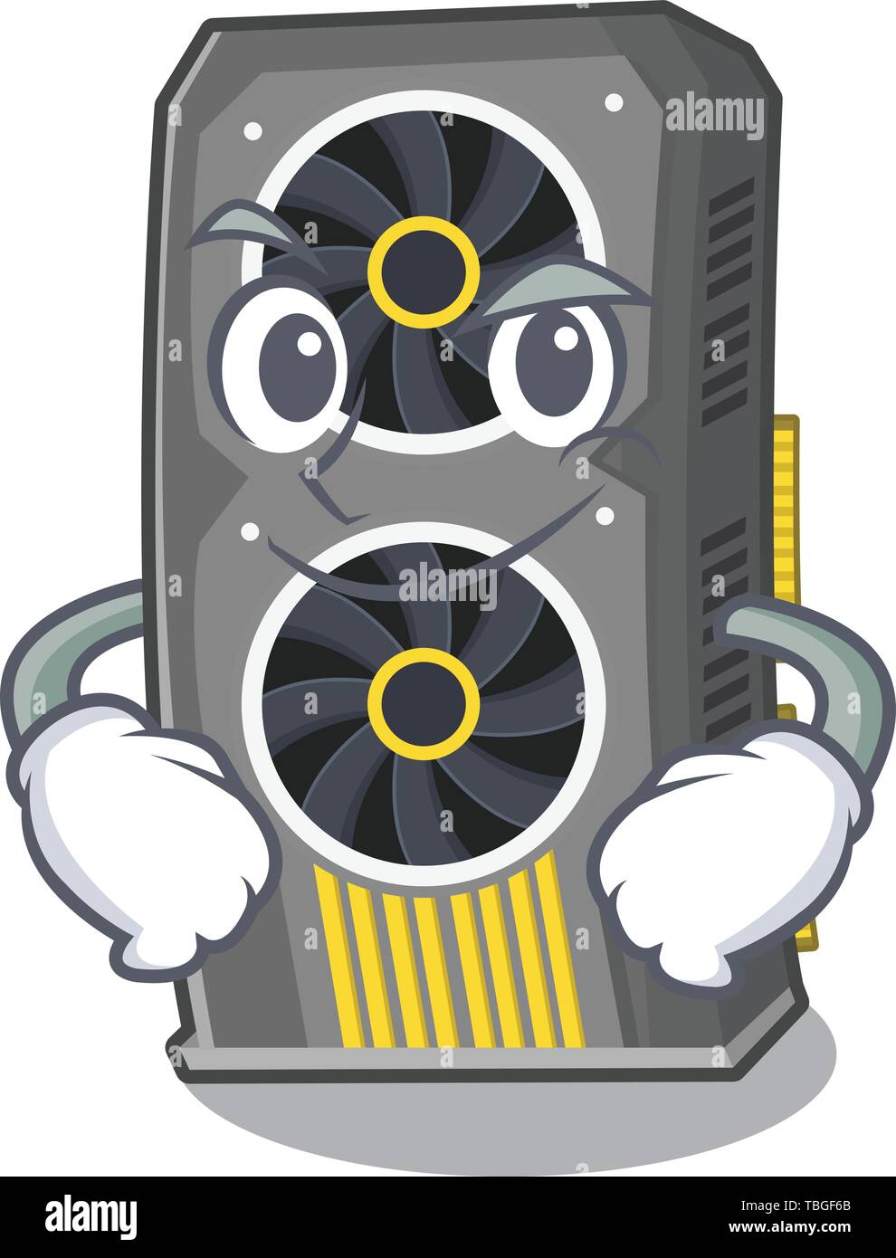 Smirking video graphics card isolated with cartoon Stock Vector Image ...