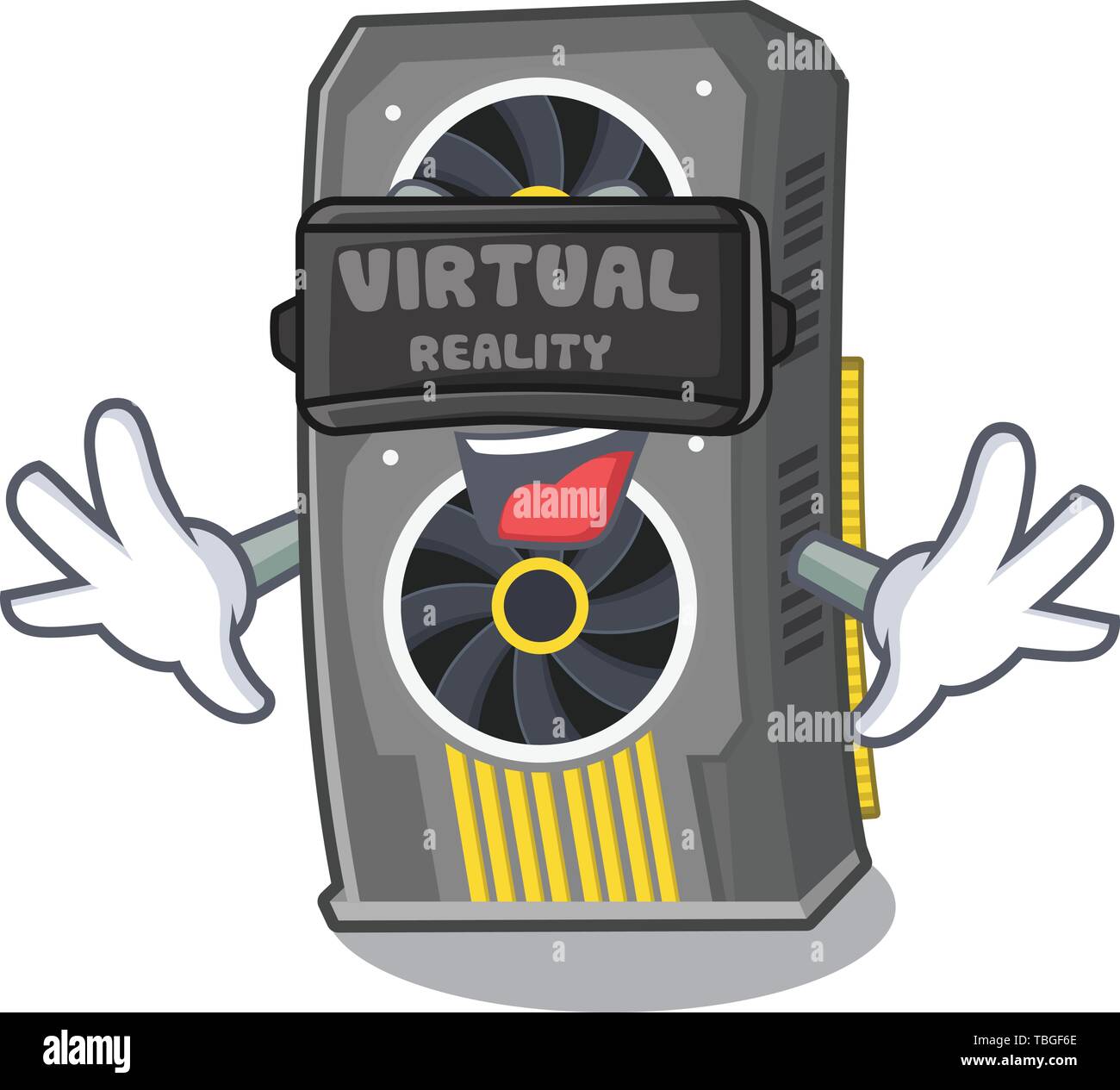 Virtual reality video graphics card in PC character Stock Vector Image ...