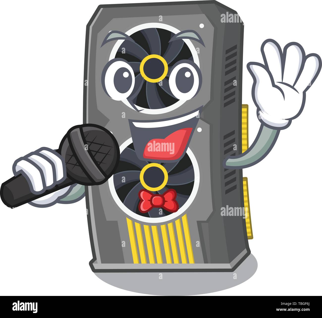 Singing video graphics card in PC character Stock Vector Image & Art ...