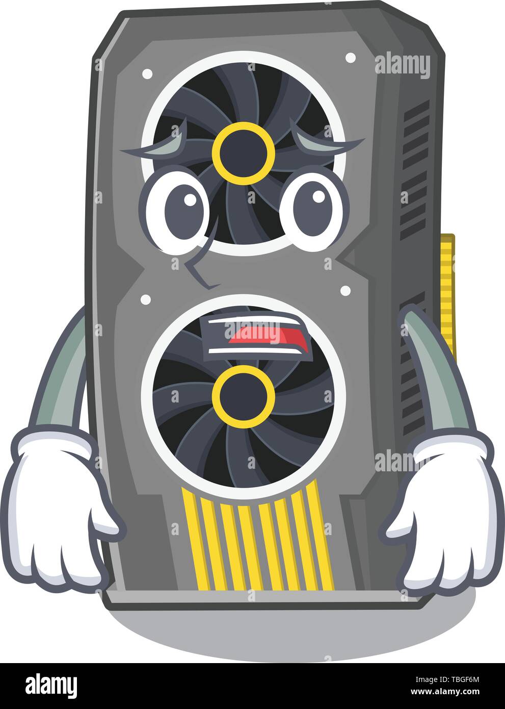 Afraid video graphics card in PC character Stock Vector Image & Art - Alamy