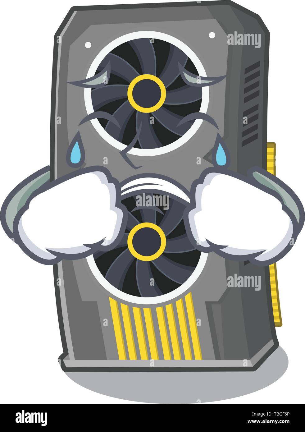 Crying video graphics card in PC character Stock Vector Image & Art - Alamy