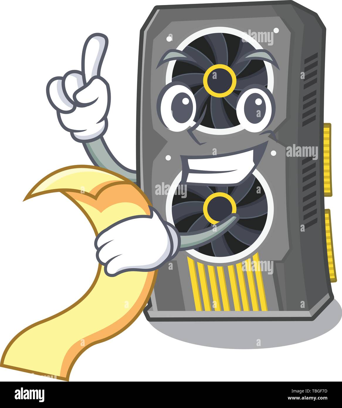 With menu video graphics card in PC character Stock Vector Image & Art ...