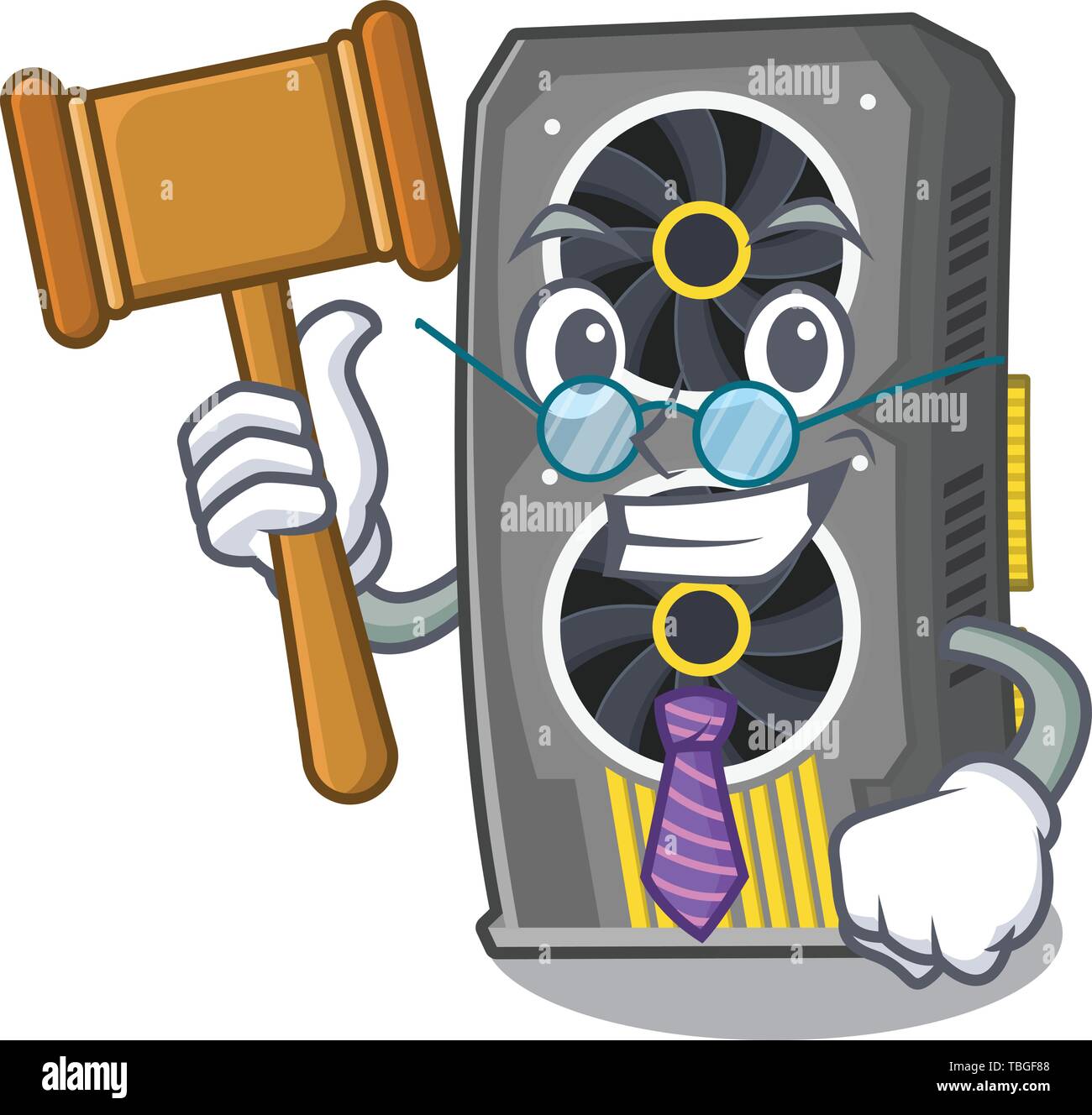 Judge video graphics card above cartoon chair Stock Vector Image & Art ...