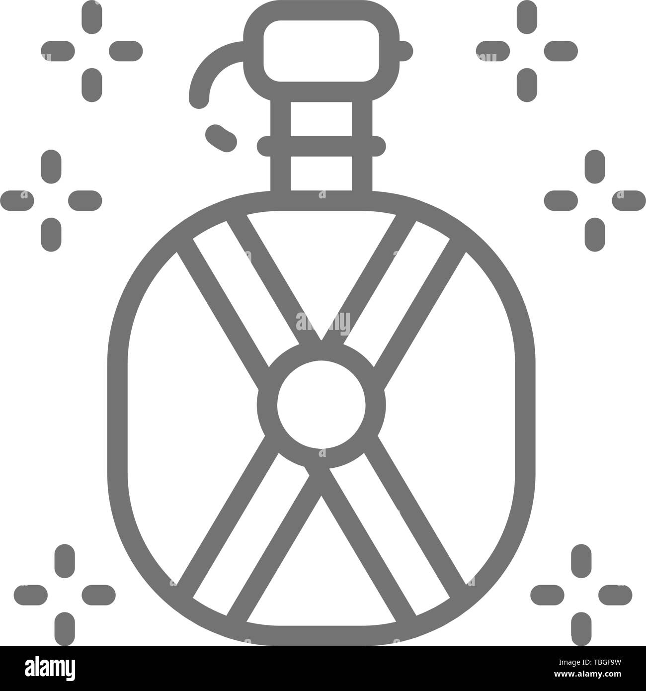 Vector water flask, thermos bottle line icon Stock Vector Image & Art ...