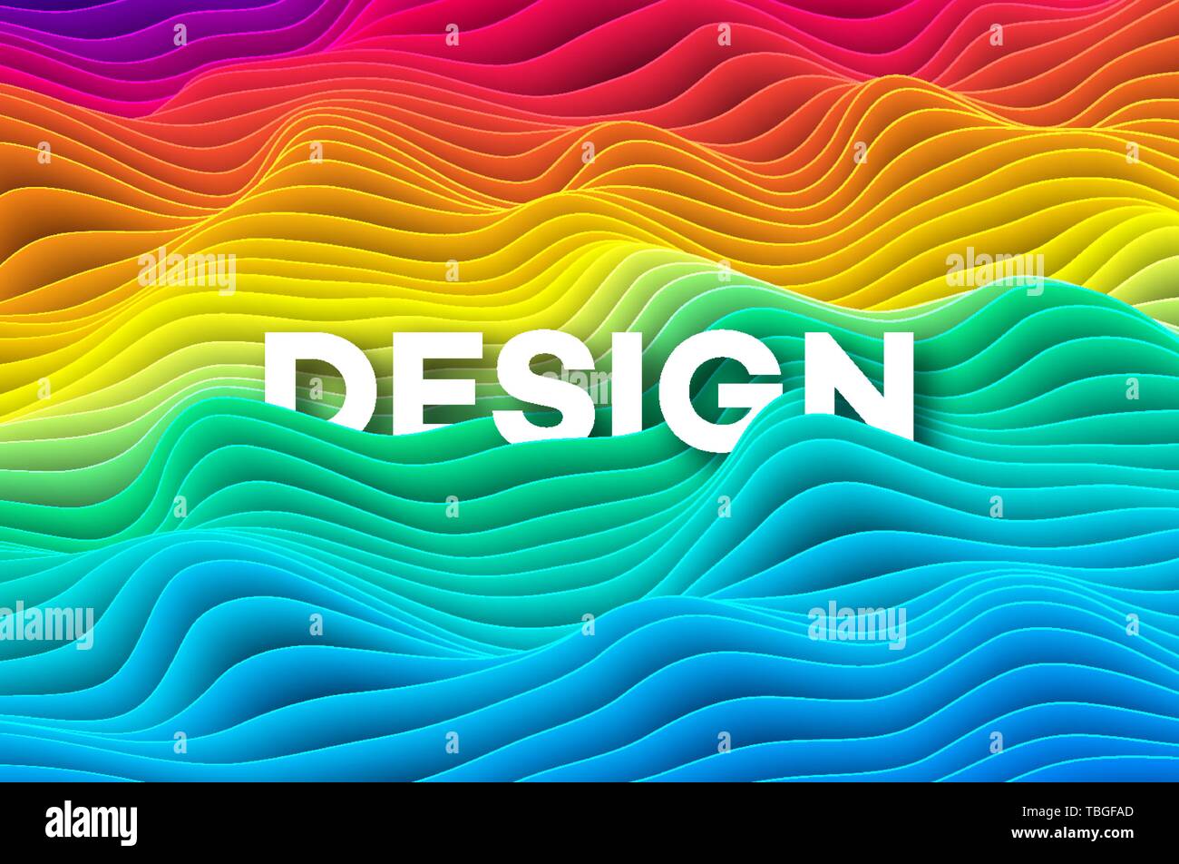 Colourful rainbow curve background. Vector illustration Stock Vector ...