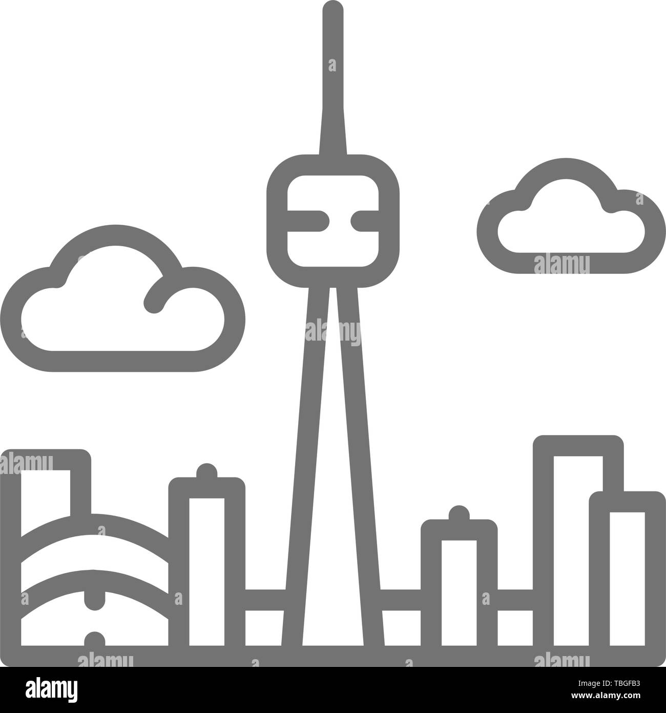 Vector Toronto Canada city silhouette line icon Stock Vector Image ...