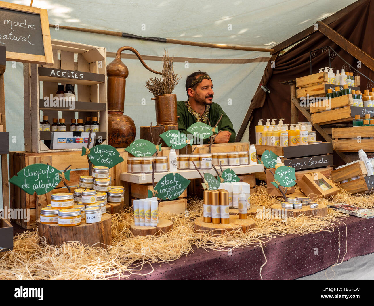 May 01, 2019 City of El Alamo, Guadalajara, Spain, Medieval market. The ...