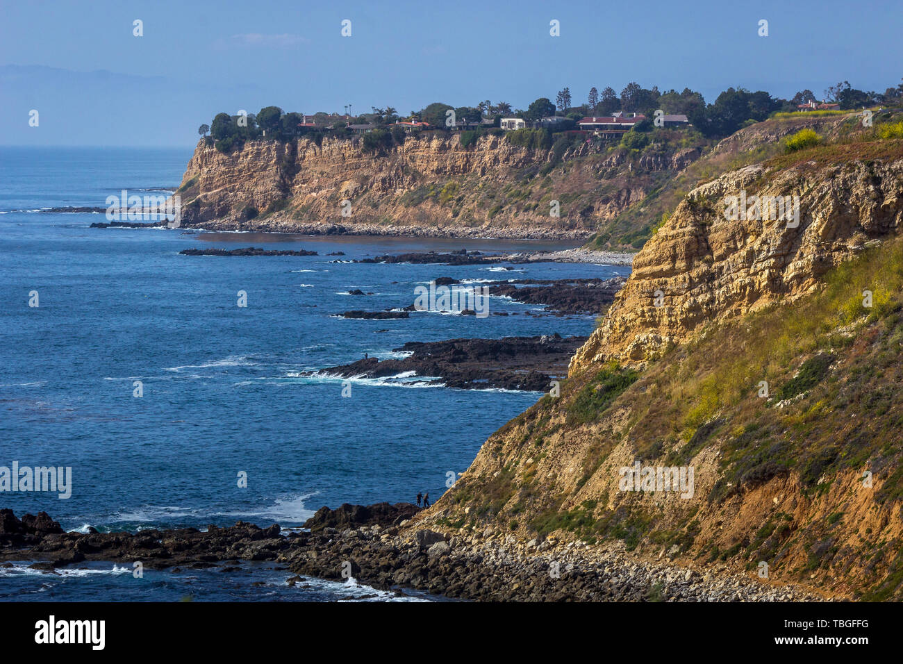 Stunning Golden Cove Southern California coastline view with tall ...