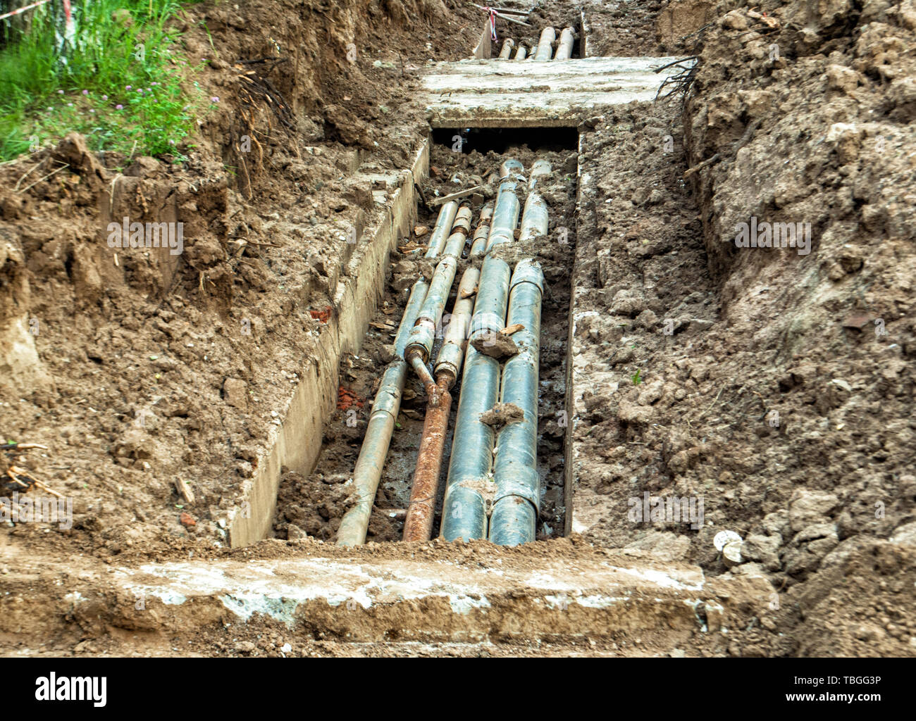 Replacing old worn-out water pipes within a populated area under the ...