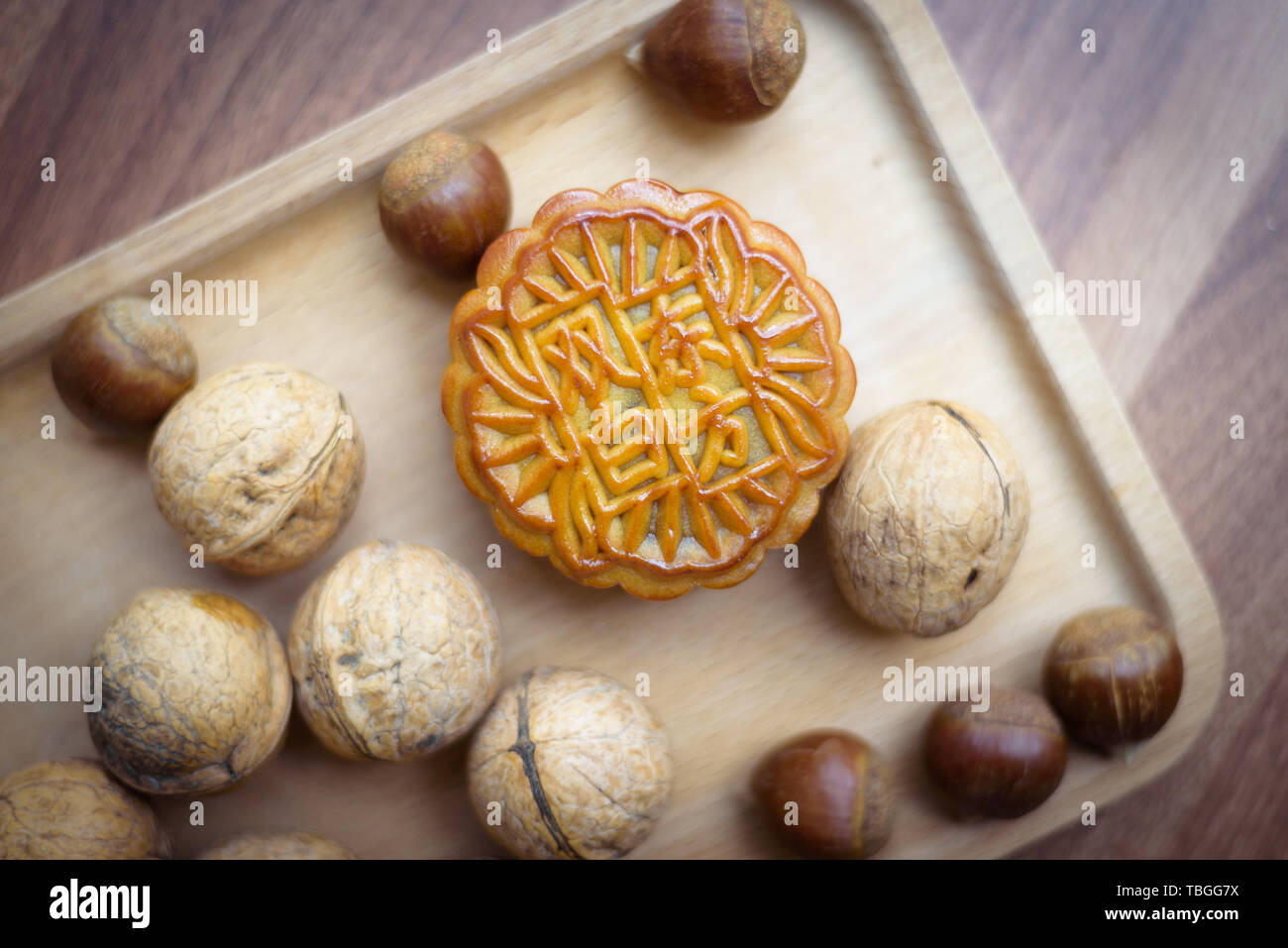 Mid-Autumn Festival moon cakes with nuts Stock Photo - Alamy