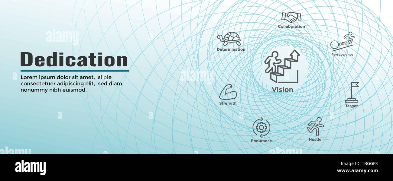 Dedication, Vision and Values Web Header Banner w Connection, Growth ...