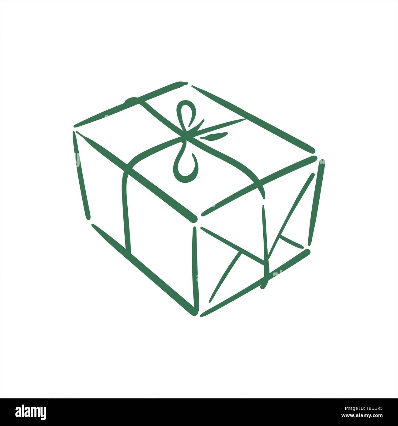 Vector hand drawn package illustration on white background Stock Vector ...