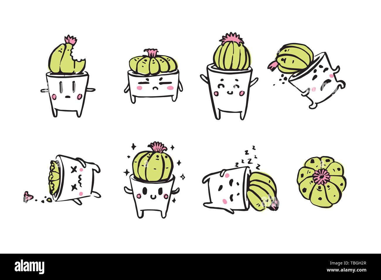 Emotions set cactus hi-res stock photography and images - Alamy