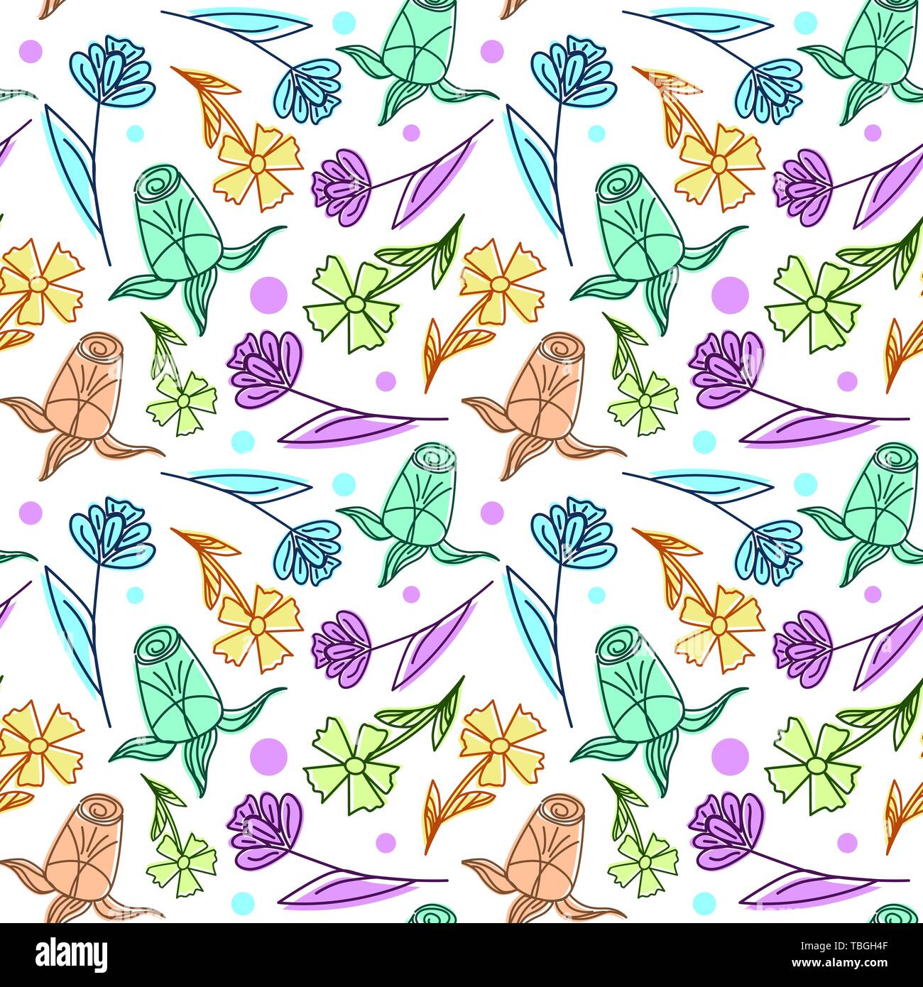 Light floral seamless pattern color for kids Stock Vector Image & Art ...
