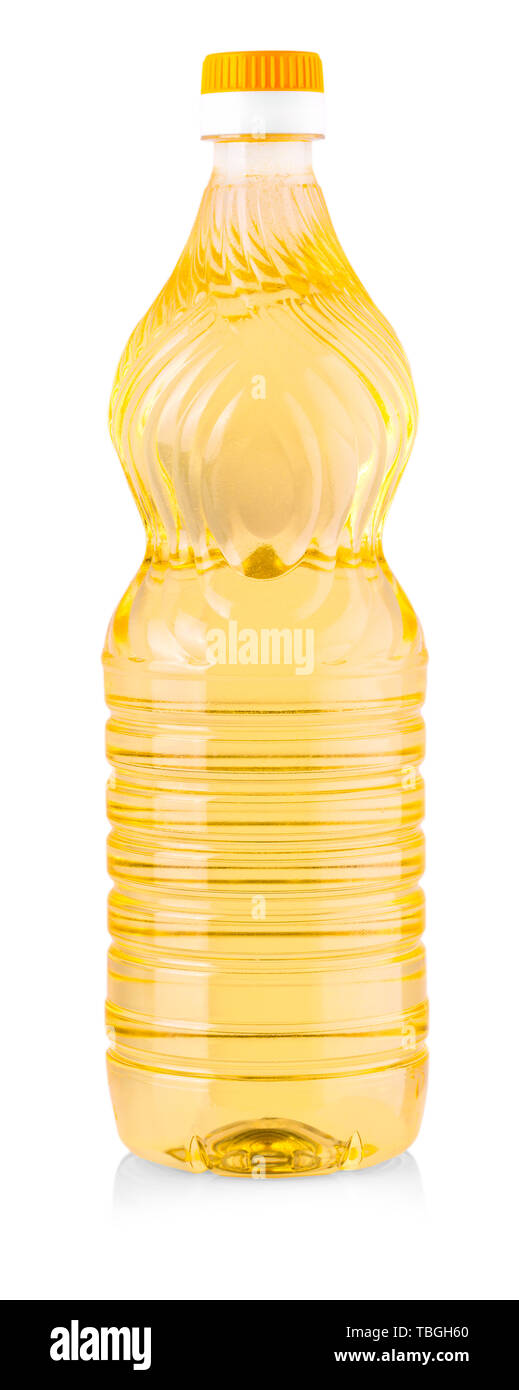 Bottle of sunflower oil isolated on white background Stock Photo - Alamy