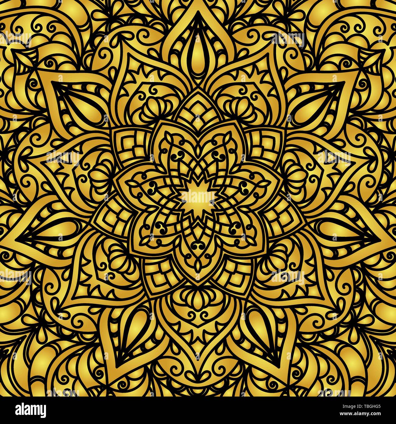 Gold lotus flower mandala Stock Vector Images - Alamy