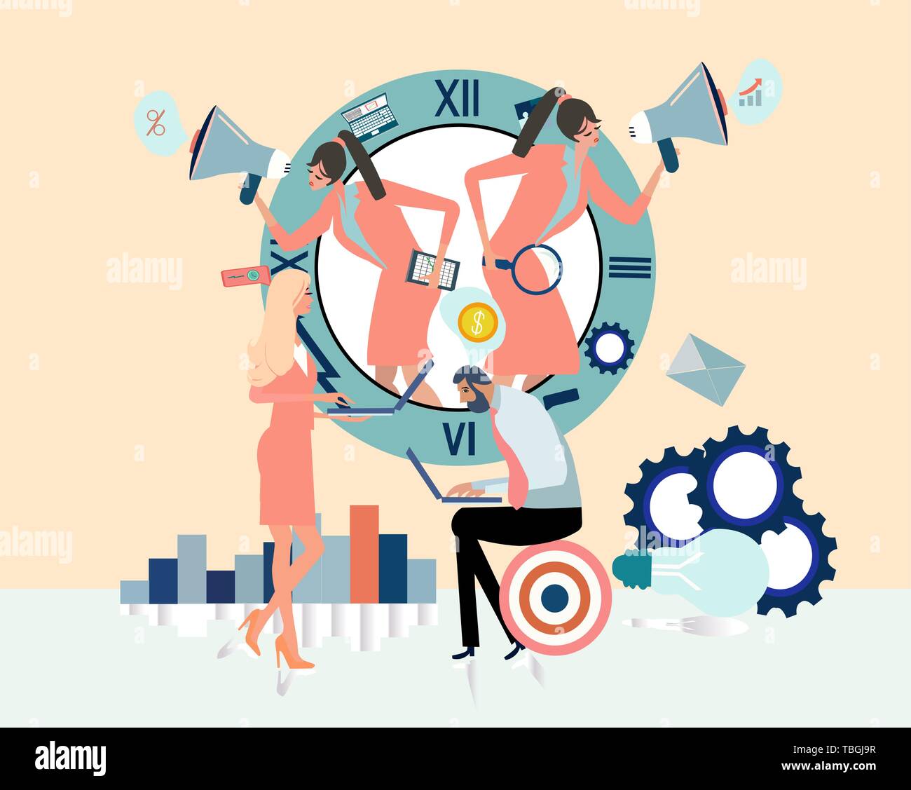 Employee team Stock Vector Images - Alamy