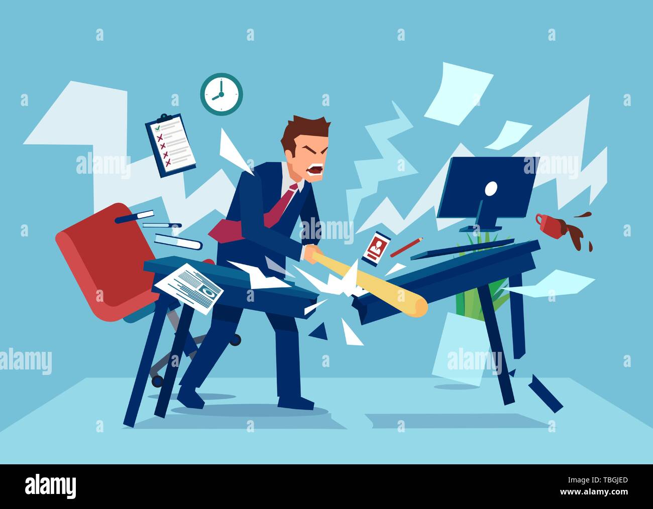 Angry boss in office Stock Vector Images - Alamy