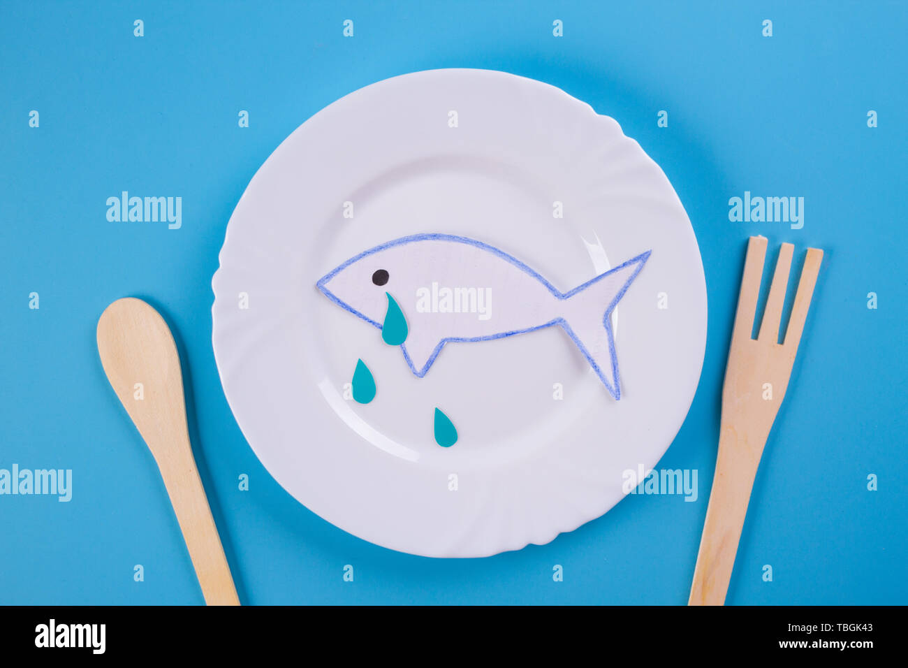 Vegan motivational illustration. crying animals on the plate Stock ...