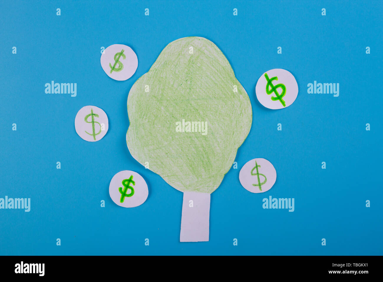 cartoon image of money tree. dollar Stock Photo - Alamy