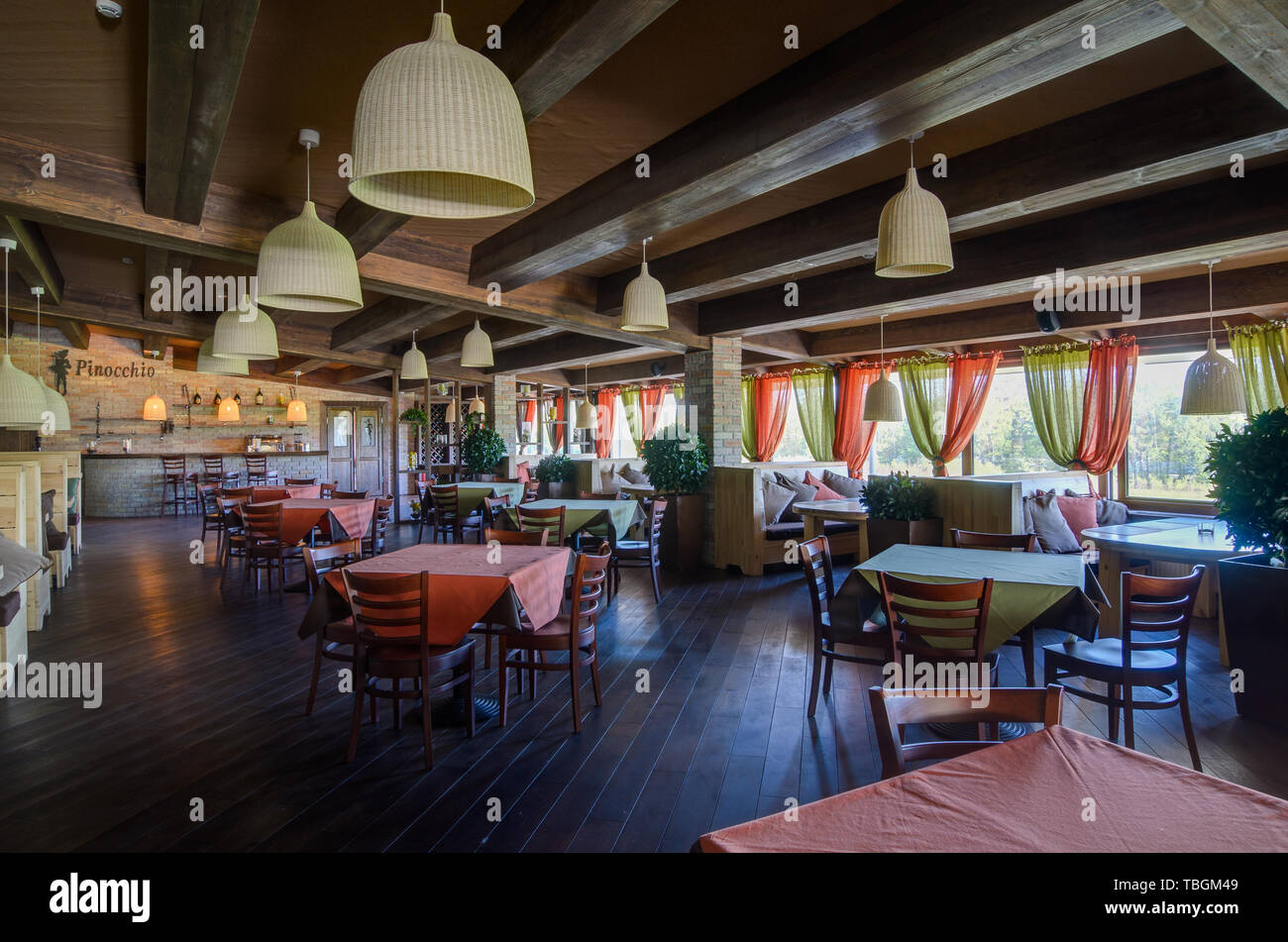 Restaurant interior shot Stock Photo - Alamy