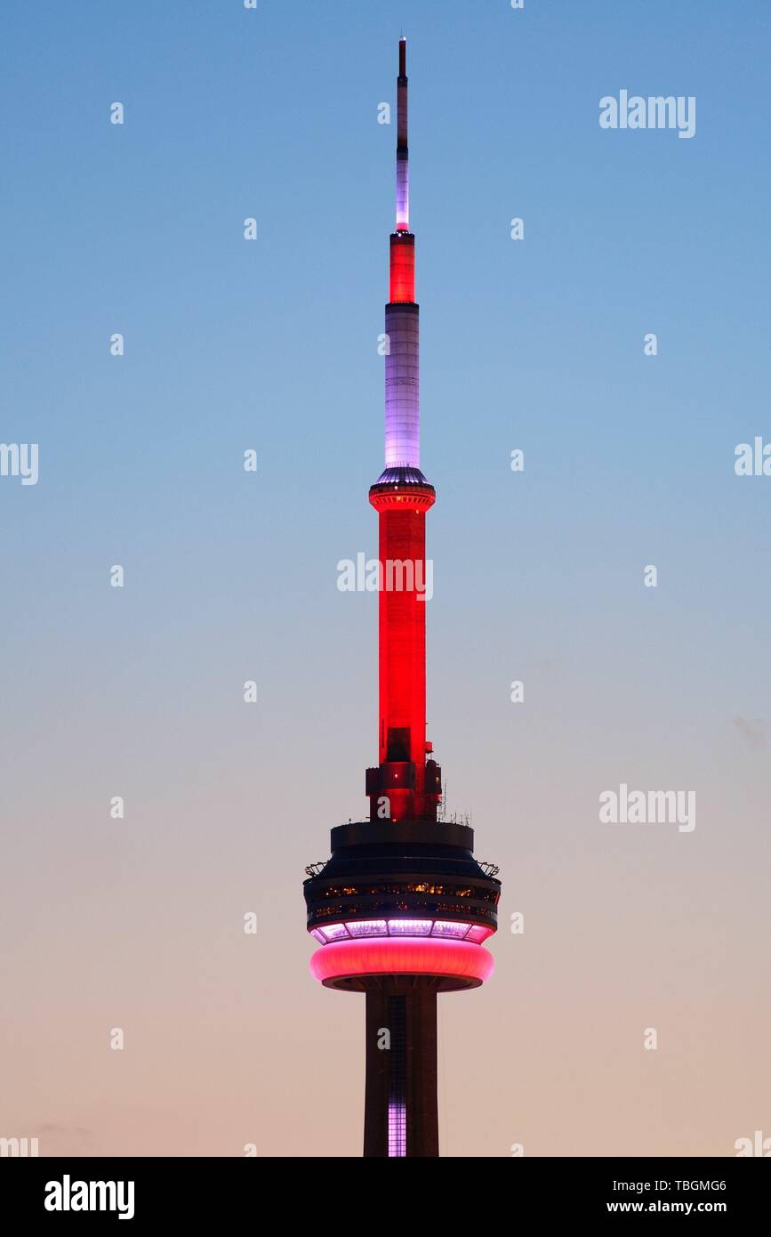 TORONTO, CANADA - JULY 2: CN Tower closeup on July 2, 2012 in Toronto ...