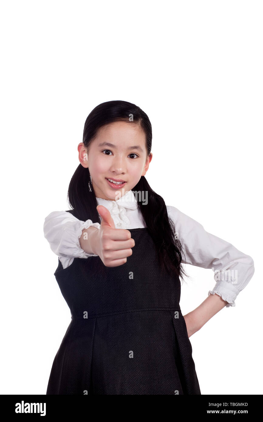 Happy expression of a girl Stock Photo - Alamy